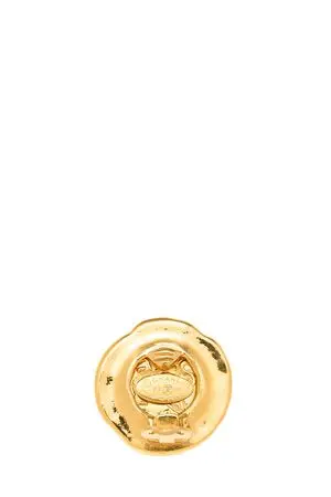 Chanel Cc Button Earrings - Gold