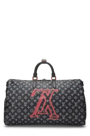LOUIS VUITTON Louis Vuitton Kim Jones Monogram Upside Down Keepall Bandouliere 50 Navy