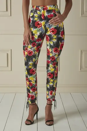Chanel Printed High-waisted Denim Pants