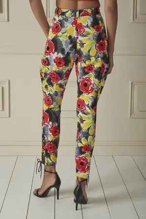 Chanel Printed High-waisted Denim Pants