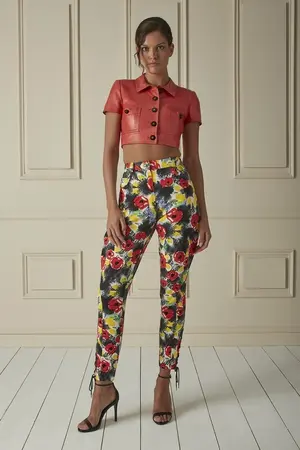 Chanel Printed High-waisted Denim Pants