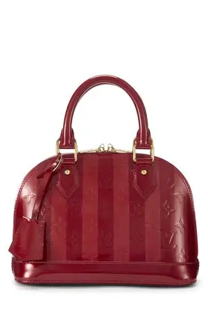 LOUIS VUITTON Monogram Vernis Rayures Alma - Red