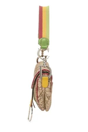 Dior Multicolor Trotter Canvas Rasta Saddle Bag