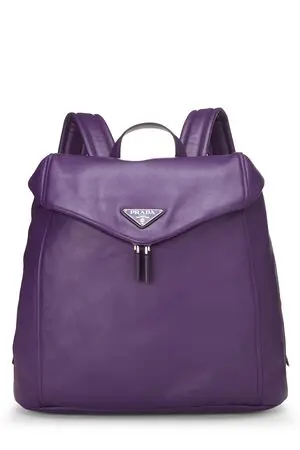 Prada Calfskin Triangle Flap Backpack
