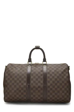 LOUIS VUITTON Damier Ebene Keepall Bandouliere 45 - Brown