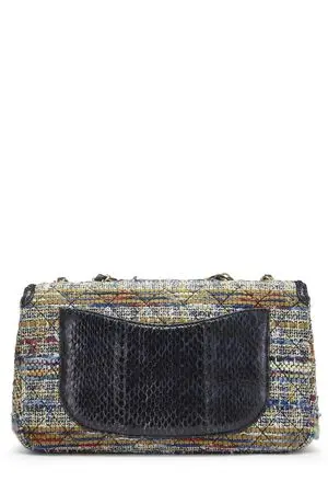 Chanel Multicolor Quilted Tweed Filigree Flap Medium