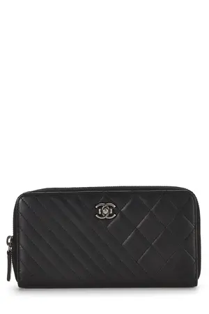 Chanel Lambskin Zip Around Wallet - Black