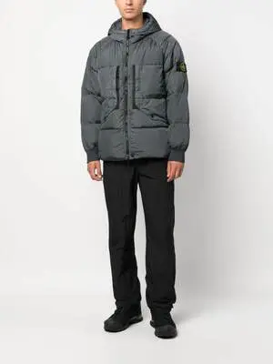 Stone Island Compass-patch Puffer Jacket - Grey