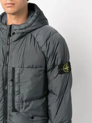 Stone Island Compass-patch Puffer Jacket - Grey
