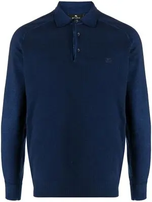 Etro Logo-embroidered Knitted Polo Shirt