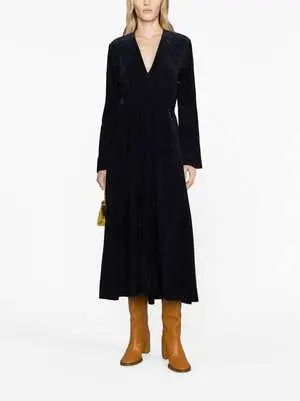 FORTE_FORTE Gathered Corduroy Midi Dress