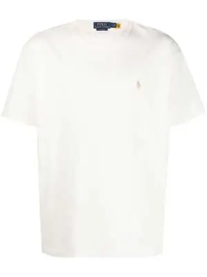 Polo Ralph Lauren Logo-embroidered Cotton T-shirt - Neutrals