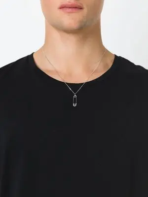 TRUE ROCKS Safety Pin Pendant Necklace - Metallic