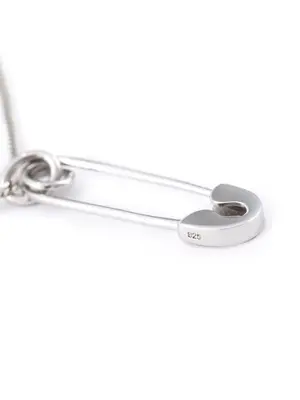 TRUE ROCKS Safety Pin Pendant Necklace - Metallic