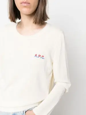A.p.c. Logo-embroidered Jumper - Neutrals