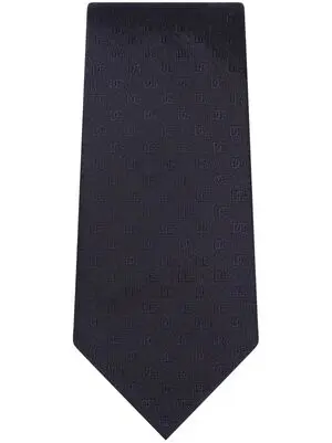 Dolce & Gabbana Logo-jacquard Silk Tie - Blue