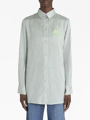 Etro Logo-embroidered Striped Shirt - Green