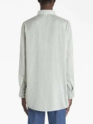 Etro Logo-embroidered Striped Shirt - Green