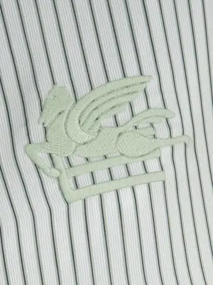 Etro Logo-embroidered Striped Shirt - Green