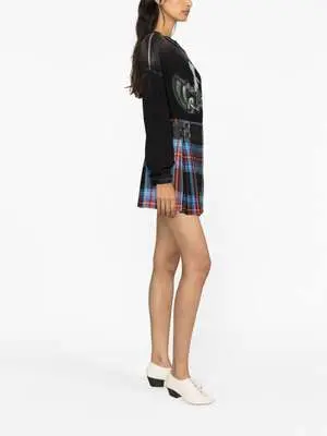 CHARLES JEFFREY Pleated Tartan Mini Kilt