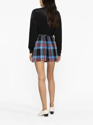 CHARLES JEFFREY Pleated Tartan Mini Kilt