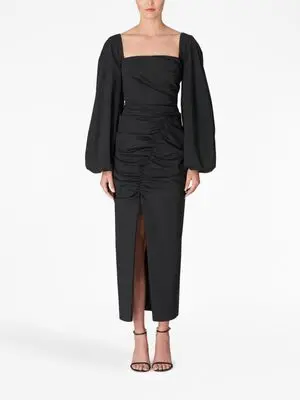 Carolina Herrera Puff-sleeve Midi Dress
