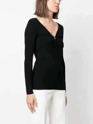 Pinko Love Birds Ribbed-knit Top