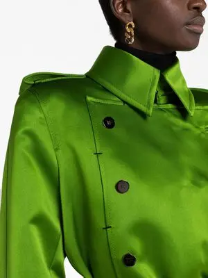 TOM FORD Belted Double-breasted Silk Coat