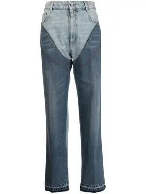 Stella McCartney Mid-rise Straight Leg Two-tone Jeans