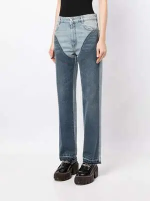 Stella McCartney Mid-rise Straight Leg Two-tone Jeans