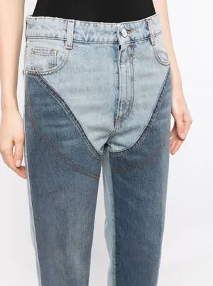 Stella McCartney Mid-rise Straight Leg Two-tone Jeans