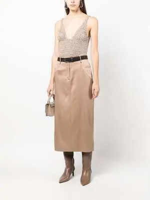 Brunello Cucinelli Straight-cut Midi Skirt