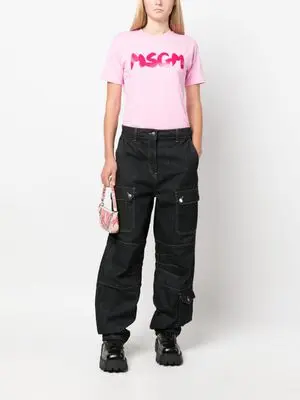 MSGM Logo-print Cotton T-shirt