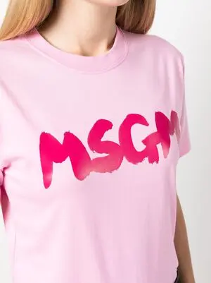 MSGM Logo-print Cotton T-shirt