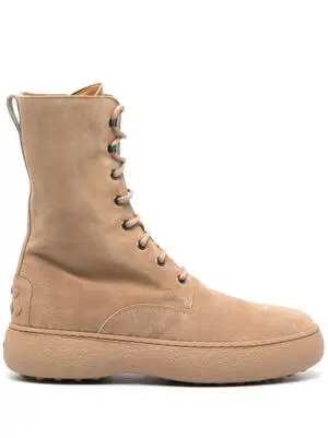 TOD'S Stivaletto Suede Lace-up Boots - Brown
