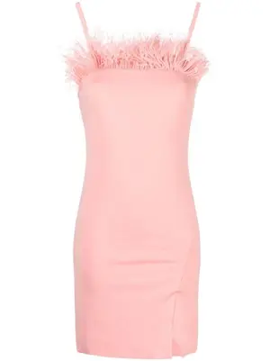 TWINSET Feather-trim Fitted Minidress - Pink
