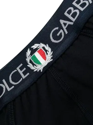 Dolce & Gabbana Logo-waistband Jersey Briefs - Blue