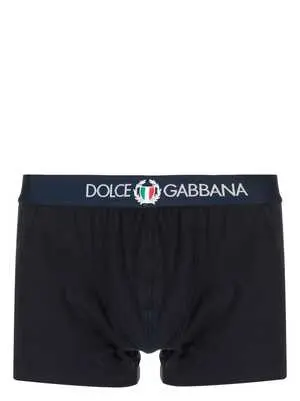 Dolce & Gabbana Logo-print Cotton Boxers - Blue