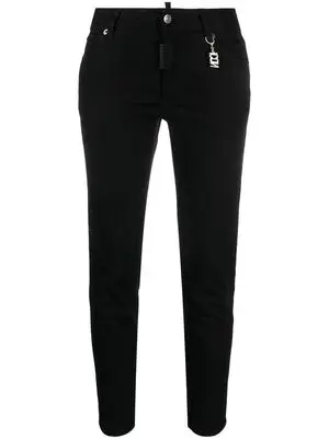 Dsquared2 Logo-plaque Tapered Jeans - Black