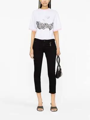 Dsquared2 Logo-plaque Tapered Jeans - Black