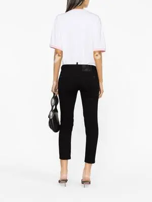 Dsquared2 Logo-plaque Tapered Jeans - Black