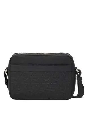 FERRAGAMO Logo-embossed Leather Shoulder Bag - Black