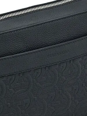 FERRAGAMO Logo-embossed Leather Shoulder Bag