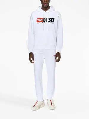 DIESEL® S-ginn-hood-div Logo-appliqué Hoodie - White