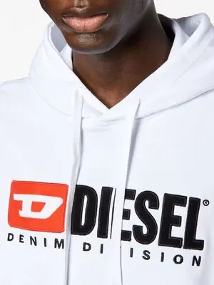 DIESEL® S-ginn-hood-div Logo-appliqué Hoodie - White