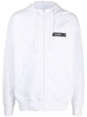 Moschino Teddy-print Cotton Hoodie - White