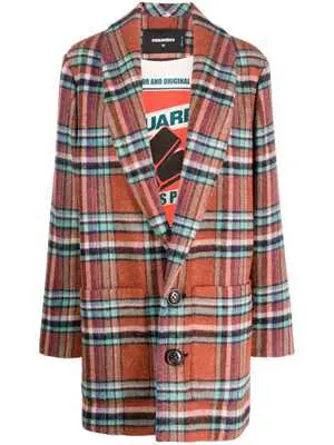 Dsquared2 Check-pattern Wool Coat