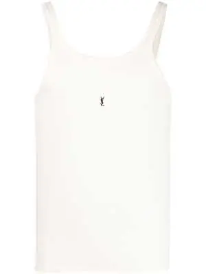Saint Laurent Logo-embroidered Ribbed Tank Top