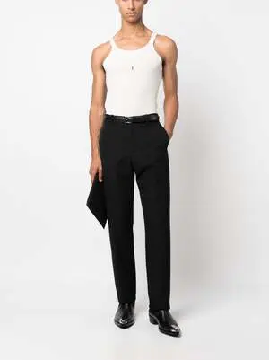 Saint Laurent Logo-embroidered Ribbed Tank Top