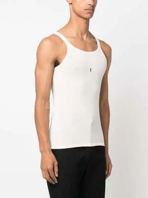Saint Laurent Logo-embroidered Ribbed Tank Top